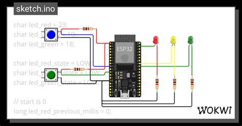 Lab4blink 3 Led Using Millischeckpoint 2 Wokwi Esp32 Stm32