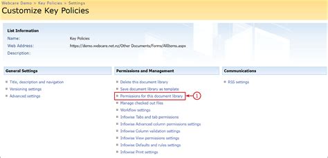 Manage Permissions Document Library Webcare Help Centre