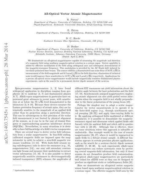 Pdf All Optical Vector Atomic Magnetometer