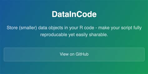 github vertesy dataincode store smaller data objects in your r