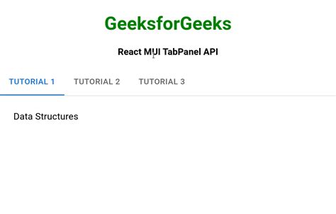 React Mui Tabpanel Api Geeksforgeeks