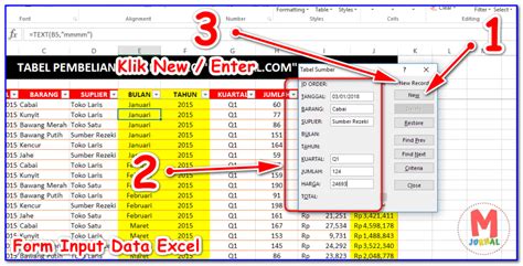 Form Excel Cara Tercepat Input Data Di Excel M Jurnal