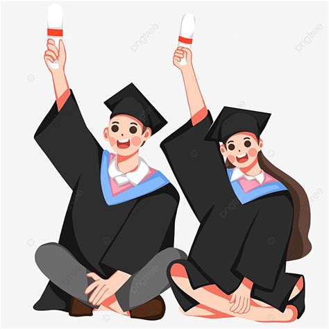 졸업 일러스트 시즌 학생 졸업 사진 학사복 Png 일러스트 및 Psd 이미지 무료 다운로드 Pngtree