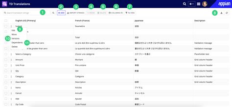 Translation Set Object Interfaces