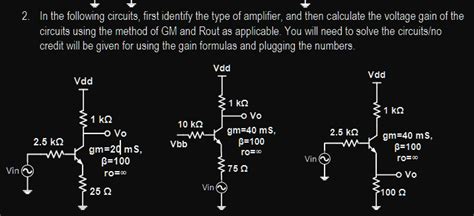 solved 2 in the following circuits first identify the type