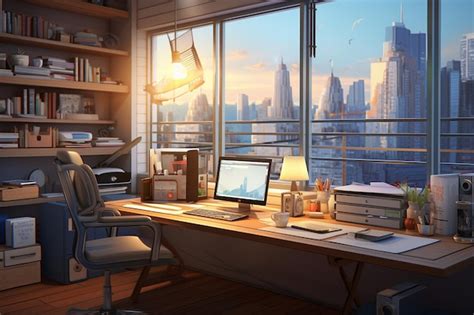 Premium Ai Image Modern Office Workspace Generative Ai