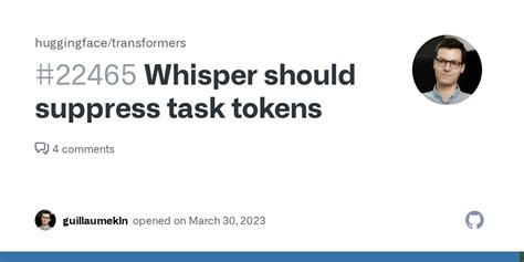 whisper should suppress task tokens · issue 22465 · huggingface