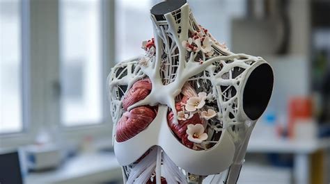 A 3d Printed Anatomical Model Of A Female Torso Premium Ai Generated