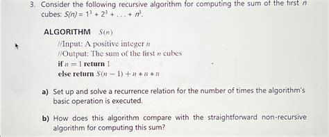 Solved Consider The Following Recursive Algorithm For