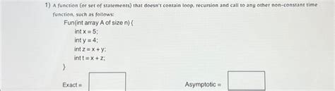 Solved 1 A Function Or Set Of Statements That Doesnt