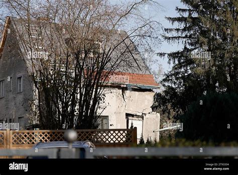 berlin germany 22nd nov 2023 the outer wall of a house collapsed a