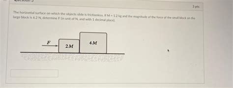 Solved Pts The Horizontal Surface On Which The Objects Chegg