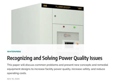 Recognizing And Solving Power Quality Issues News Article EM Energy Solutions