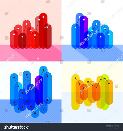 Infographics Set Overlapping Bars Line Graph Stock Vector Royalty Free 319424603