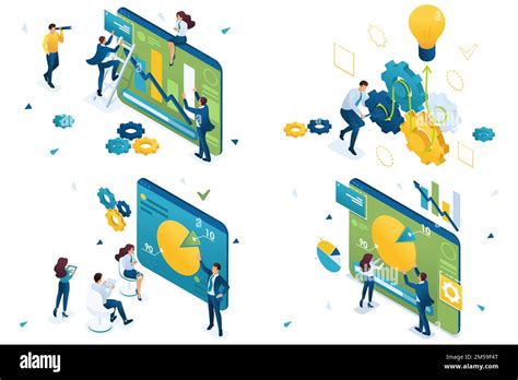 Set Of Isometric Conceptsgraphs And Charts Business Ideas Analytics Business Training For