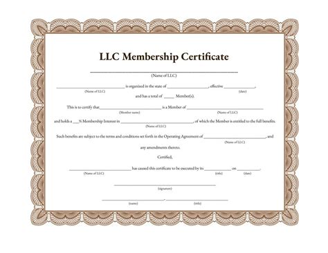 What Is An Llc Membership Certificate How To Fill It Out