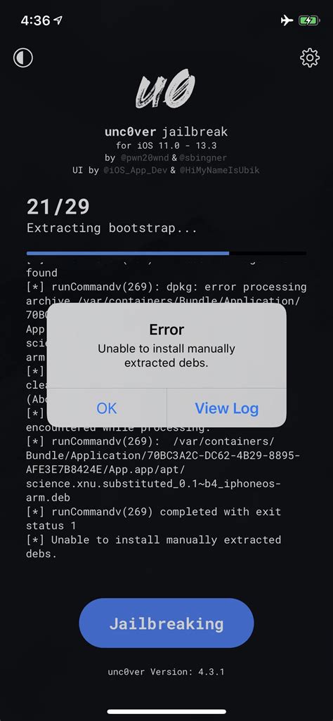 Help Getting This Error When Trying To Rejailbreak With Unc0ver R