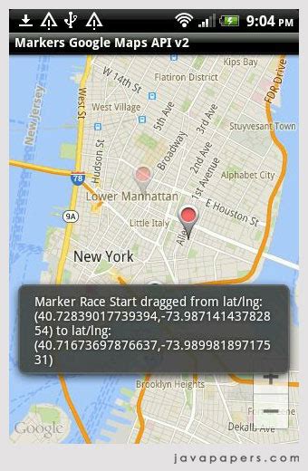 Markersgoogle Maps Android Api V Javapapers