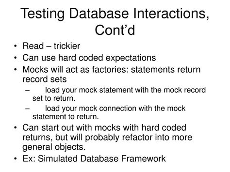 Ppt Unit Testing Tips And Tricks Database Interaction Powerpoint Presentation Id