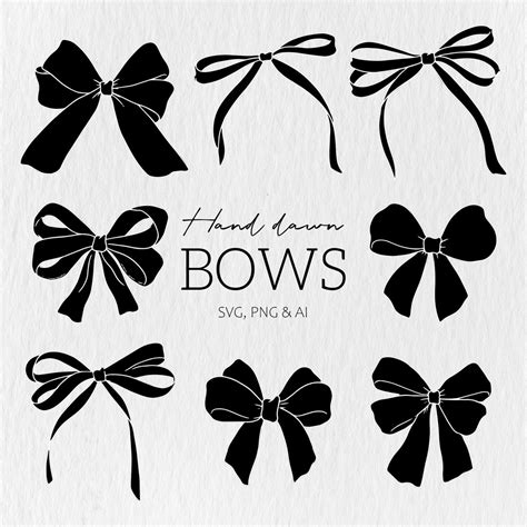 Ribbon Bow Svg Bundle Ribbon Svg Bow Svg Png Hair Bow Svg Bow Tie