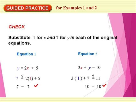 7 2 Solving Systems Using Substitution EXAMPLE 1