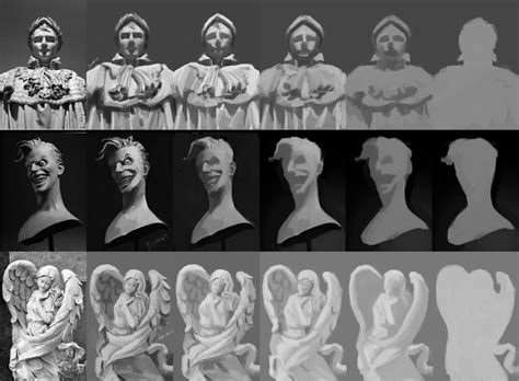 黑白石膏像灰阶练习 画学反应