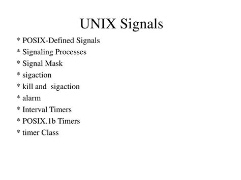 Ppt Unix Signals Powerpoint Presentation Free Download Id831014