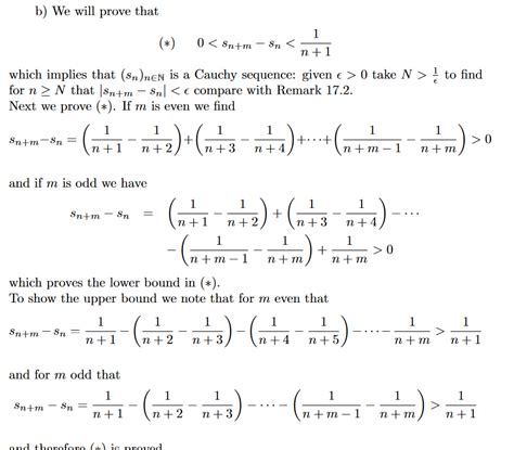 showing that series is cauchy r askmath
