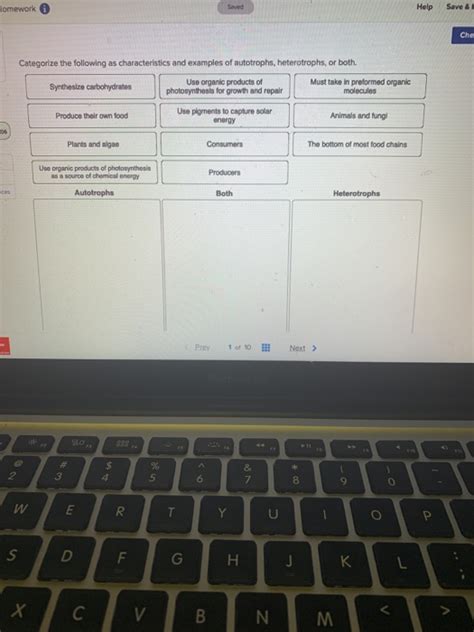 Solved Help Save And B Ноmework Saved Che Categorize The F