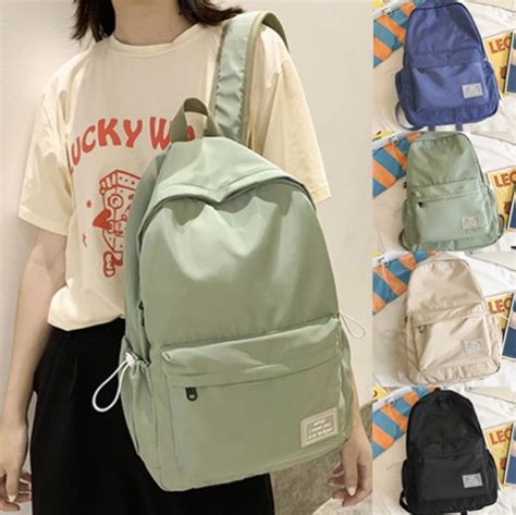 인기 심플 가벼운 나일론 무지 중학생 고등학생 대학생 백팩 책가방 10대 20대 빅사이즈 보부상 학교 학원 신학기 가방 13 15 17인치 여자 남자 노트북 여학생 여대생