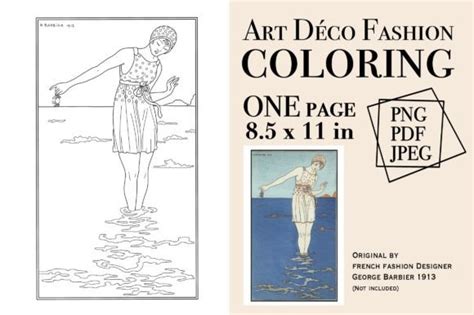 Art Déco Vintage Fashion Coloring 1920s Graphic By Sany O · Creative