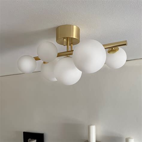 Sphere Stem 7 Light Semi Flushmount Milk Artofit