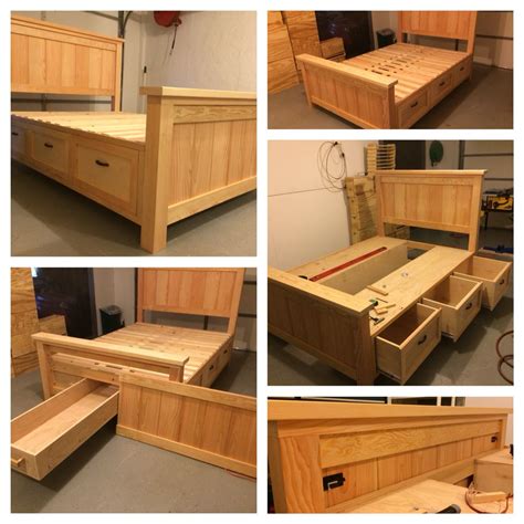 Wood Queen Size Bed Frame With Storage