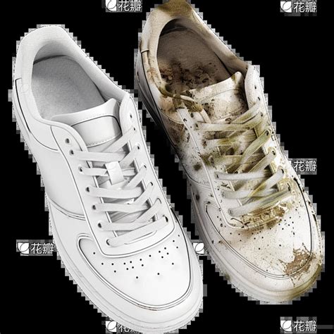 服饰系列写实干净和污渍鞋子对比素材 花瓣网