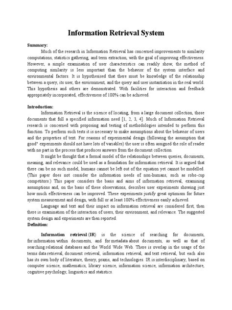 Understanding The Complex Relationship Between Users Queries Environments And Information