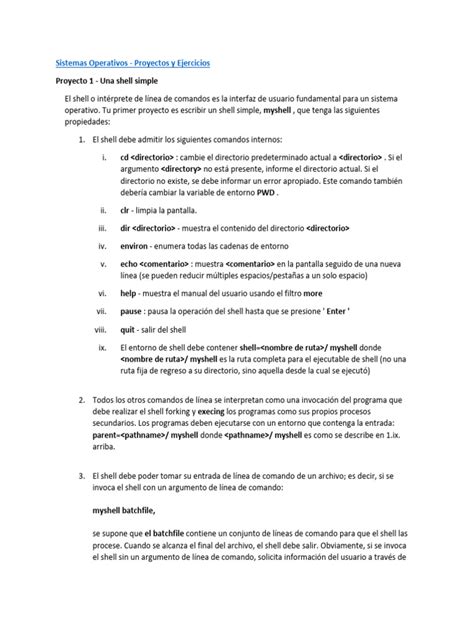 Operating Systems Project 1 Pdf Interfaz De Línea De Comando Archivo De Computadora