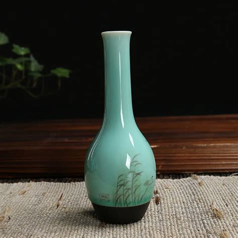 Винтажная Китайская традиционная ваза керамическая фарфоровая ваза из Celadon для цветов