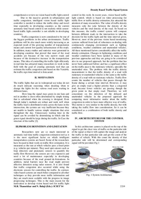 Density Based Traffic Signal System