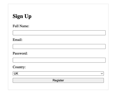 How To Create A Simple Html Registration Form Devtut