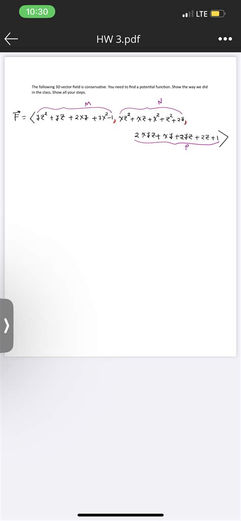 Solved The Following 3d Vector Field Is Conservative You