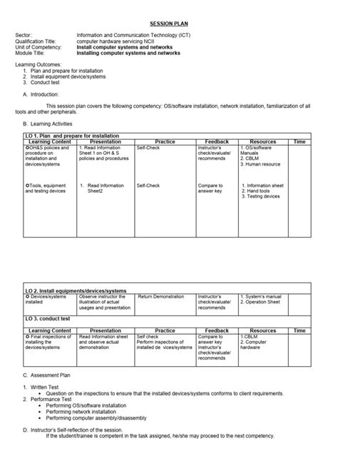 Session Plan Pdf Computer Science Computing