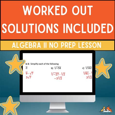 Simplifying Nth Root Radicals Guided Notes Self Checking Worksheets Algebra Ii