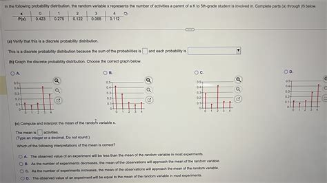 Solved C Compute And Interpret The Mean Of The Random