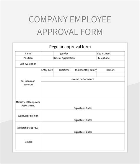 Free Employee Approval Templates For Google Sheets And Microsoft Excel Slidesdocs