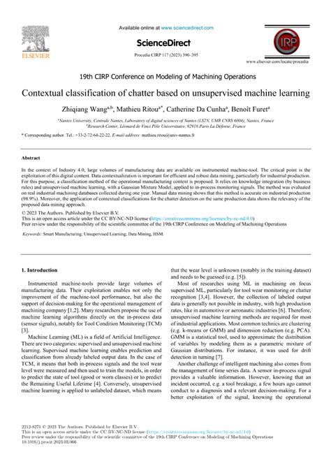 pdf contextual classification of chatter based on unsupervised