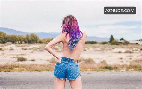 Mariana De Souza Alves Lima Topless In Nim Shorts On A Road