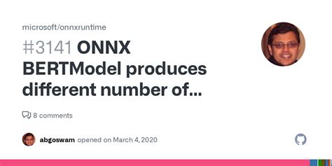 ONNX BERTModel Produces Different Number Of Outputs Between Python And