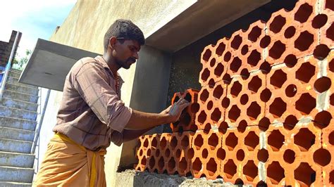 Amazing Jali Design Beautiful Work With House On Wall Design Terracotta Jali Installation