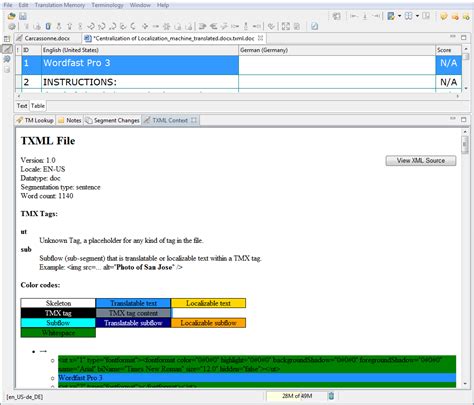 Viewing Txml Context