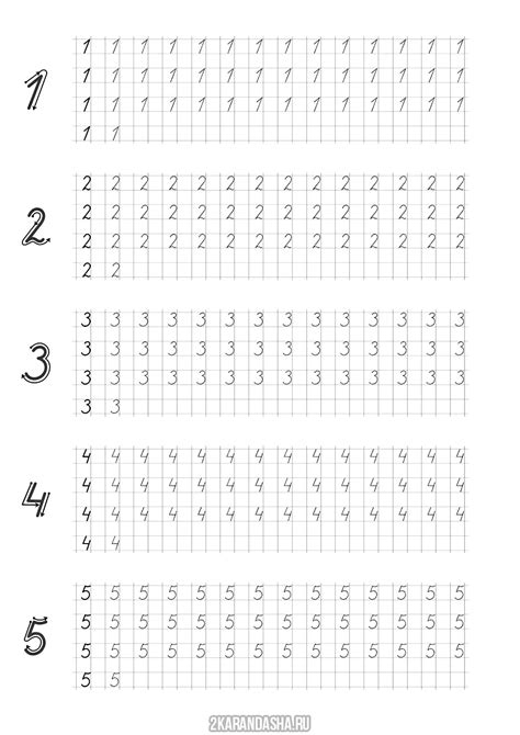 Распечатать пропись цифры 1 2 3 4 5 для детей Прописи цифры для дошкольников и школьников